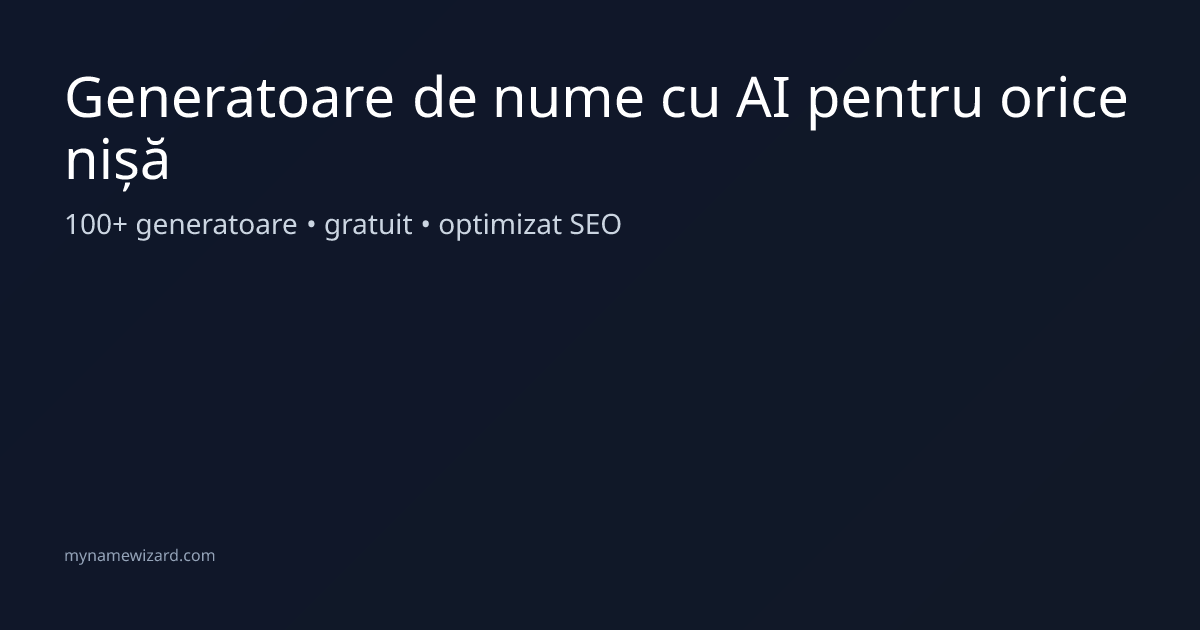 Generatoare de nume cu AI pentru orice nișă | MyNameWizard